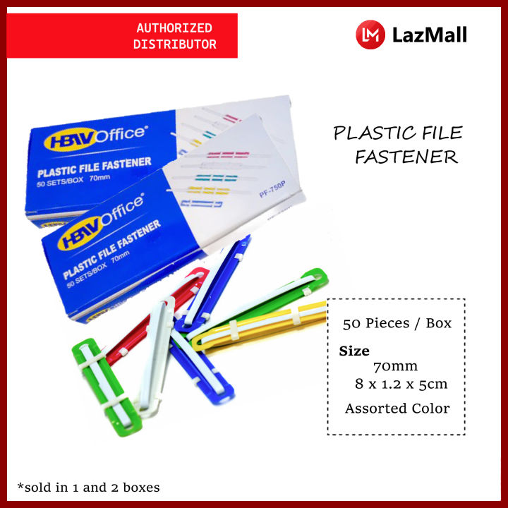 1 Box Plastic Paper Fastener 70mm 50's Assorted Color | Lazada PH