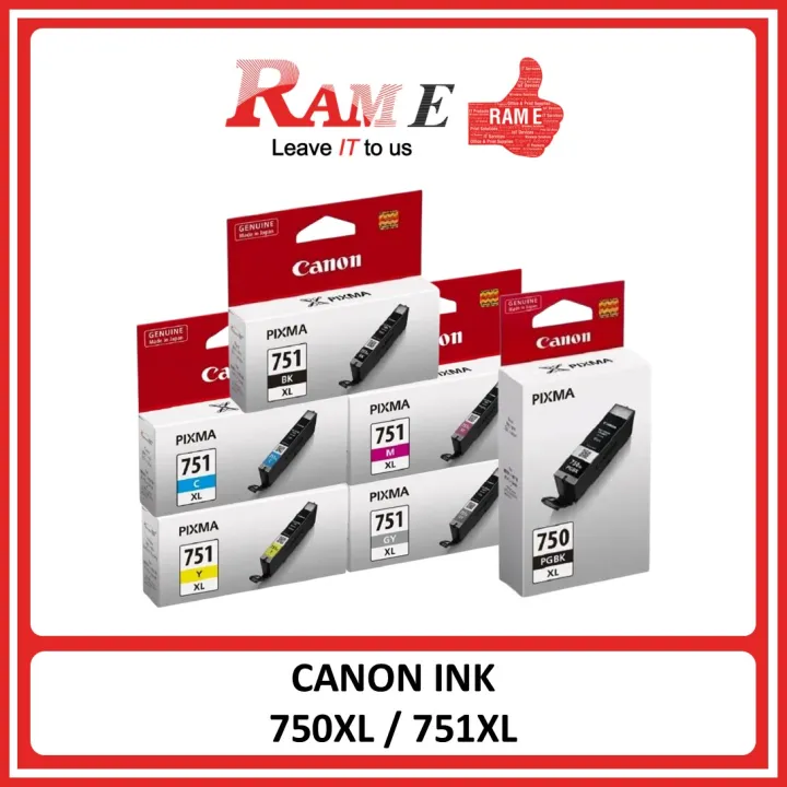 [ORIGINAL INK] Canon PGI-750XL 750XL Black / CLI-751XL 751XL Black Cyan ...