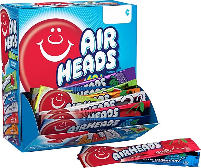 Airheads Candy Bars, Variety Bulk Box, 72 Full Bar/ Mini Bar 340g Bag ...