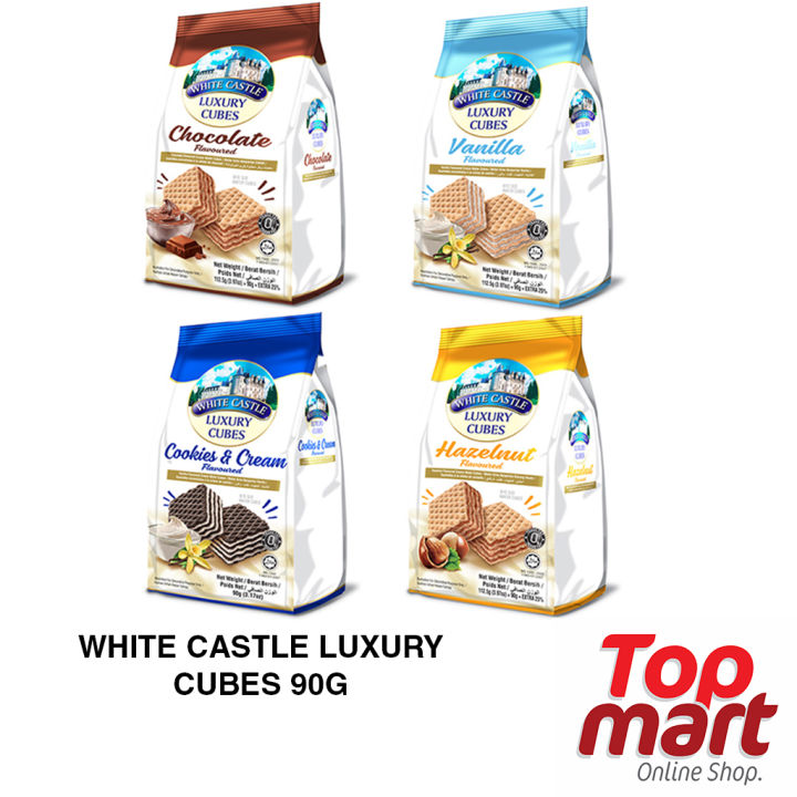 White Castle Luxury Cubes 90g - Chocolate/ Hazelnut/ Vanilla/ Cookies ...