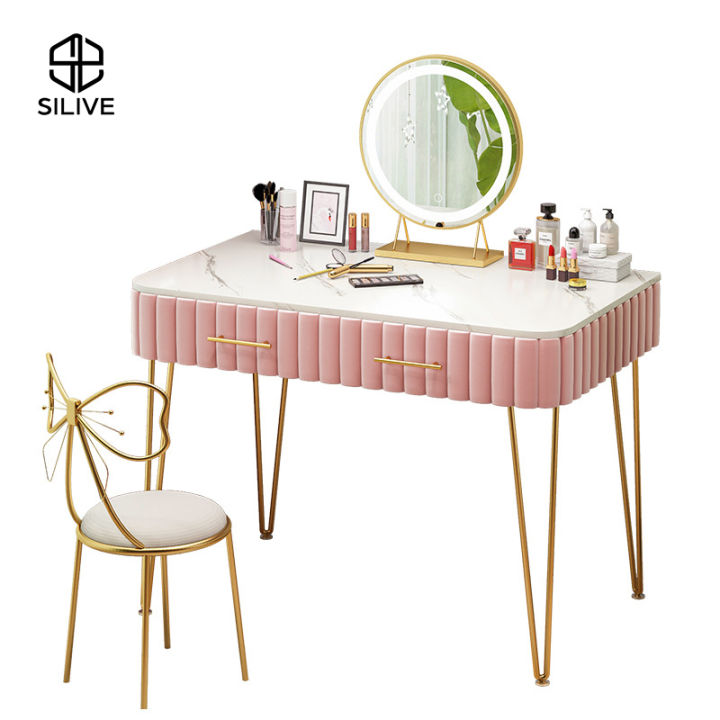 Silive Shop โต๊ะเครื่องแป้ง ขนาด60/80/100 โต๊ะแต่งหน้า ทันสมัย โต๊ะ ...
