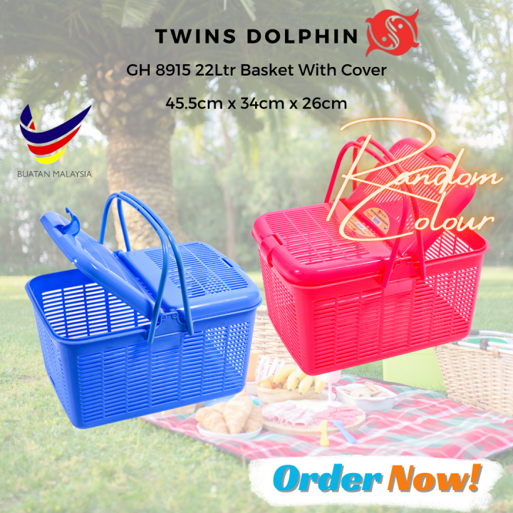 GH 8915 22Ltr Basket With Cover - Twins Dolphin | Lazada