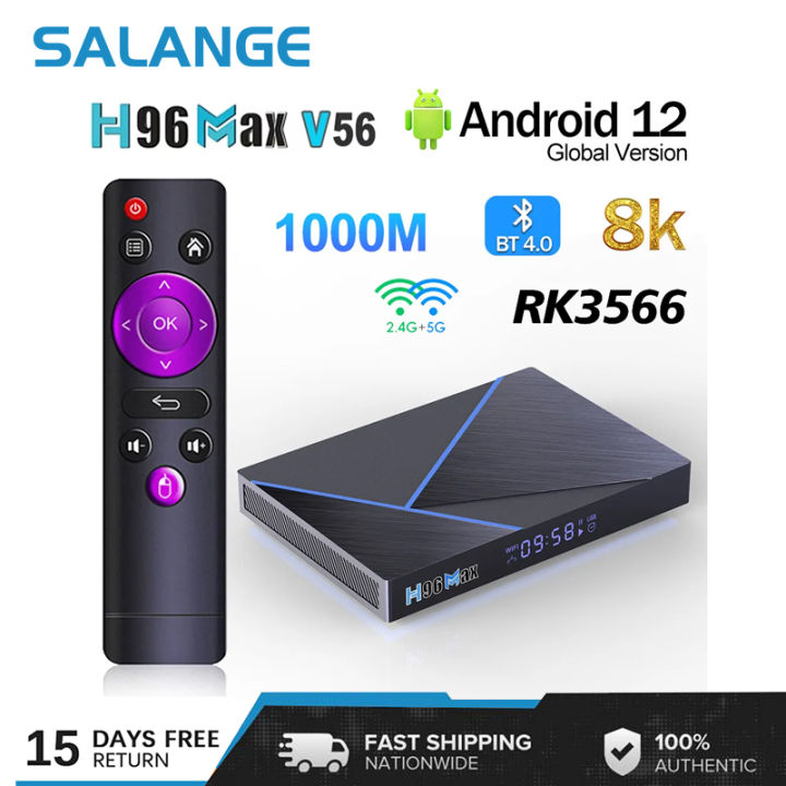 【1000M】Salange TV Box Android 12.0 H96 MAX V56 Dual Wifi Smart TV Box 8G 64G DDR4 RK3566 Set Top ...