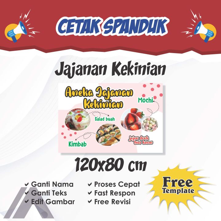 Cetak Spanduk Banner Jajanan Kekinian 120x80 cm | Lazada Indonesia
