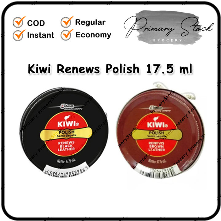 Kiwi Semir Sepatu Hitam Coklat 17,5 ml Renews Polish Kaleng Kecil 17.5ml | Lazada Indonesia