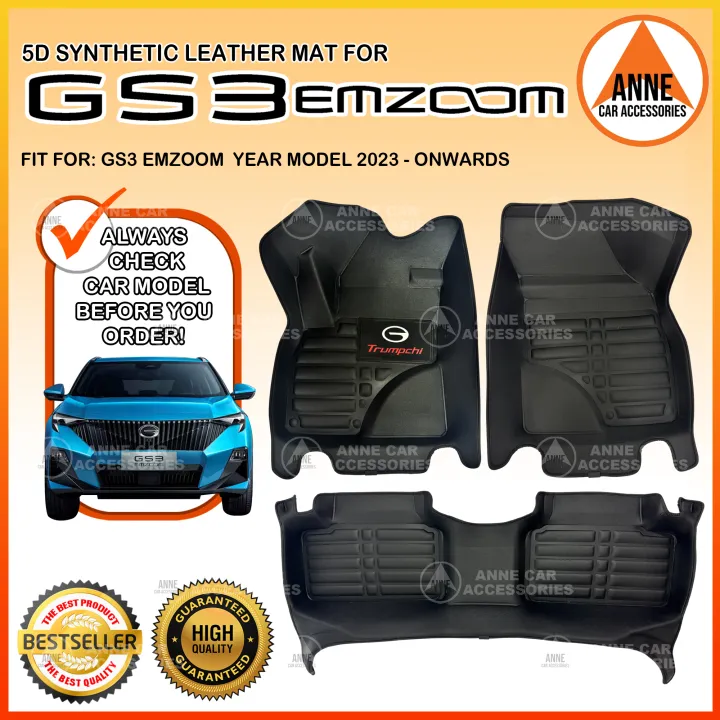 5D Black Deep Dish for GAC GS3 Emzoom 2023 Onwards Deepdish Car Matting ...