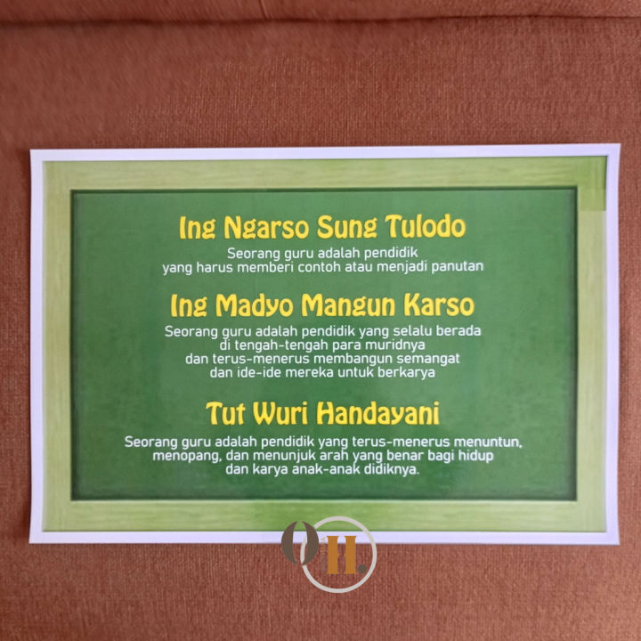 Poster ing ngarso sung tulodho - Ki hajar dewantara - Poster sekolah | Lazada Indonesia