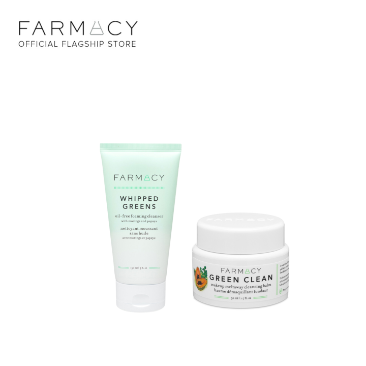 FARMACY Double Cleanse Duo (Green Clean Makeup Meltaway Cleansing Balm ...