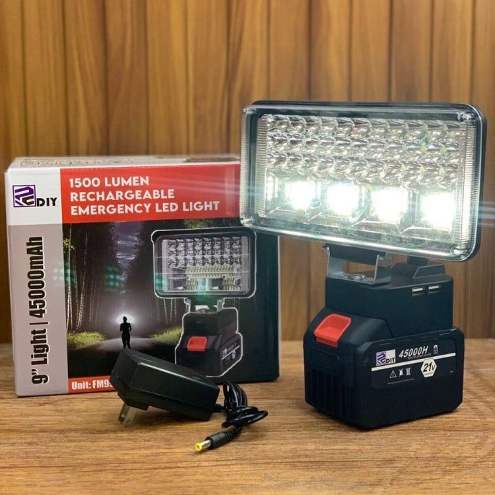 9 inches 500W Rechargeable Light Cordless Portable Emergency LED Light ...
