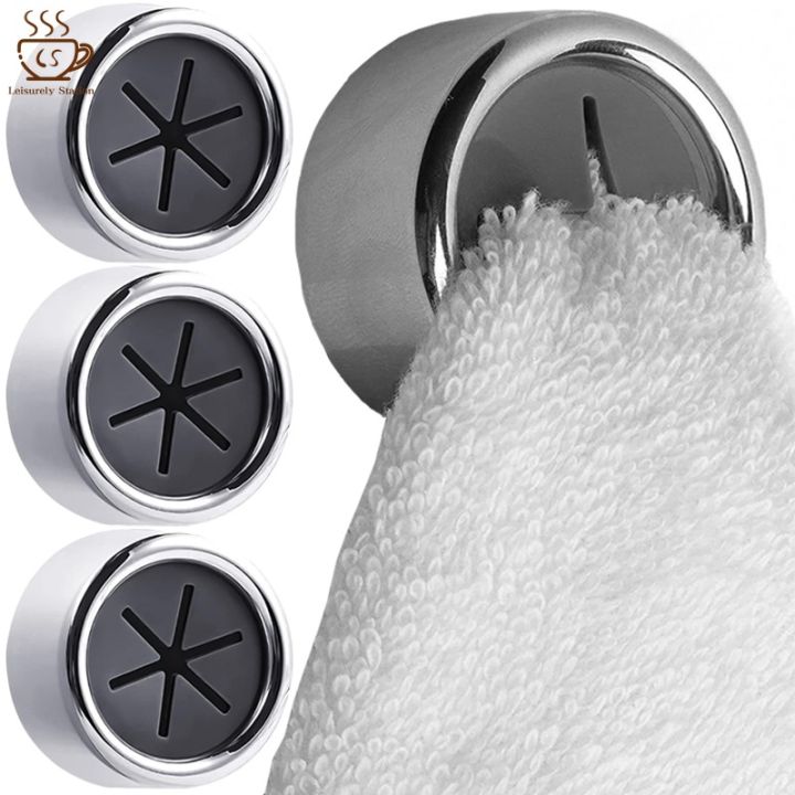 Self Adhesive Towel Plug Holder Wall Mounted Bathroom Towel Hooks ...