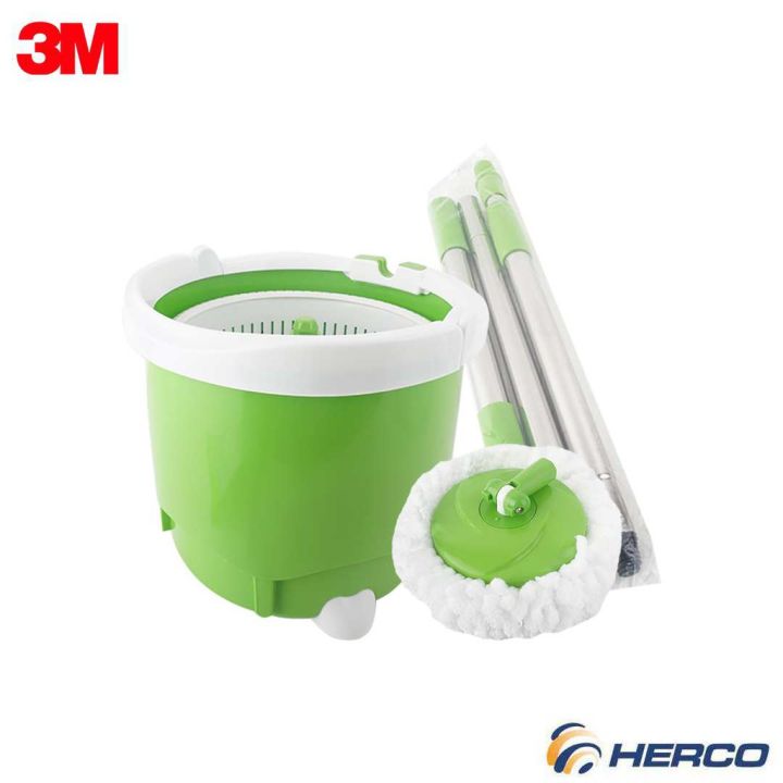 3M Scotch Brite Green Single Spin Mop Compact / Clean / 100% Microfiber ...