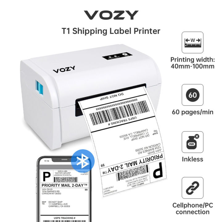 VOZY T1 Waybill Printer Cellphone Bluetooth+USB Thermal Printer A6 ...