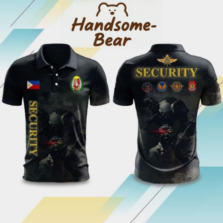 Handsome-Bear 2025 Men's Polo Shirt 3d Security Guard Uniform ...