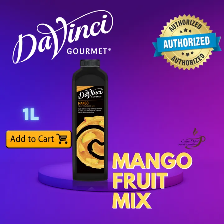 DaVinci Mango Fruit Mix 1L - Real Alfonso Mango Pulp, Perfect for ...