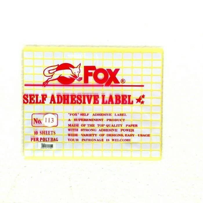 Label Fox Ukuran 113 Sampai 127 / Label Undangan / Sticker Nama ...