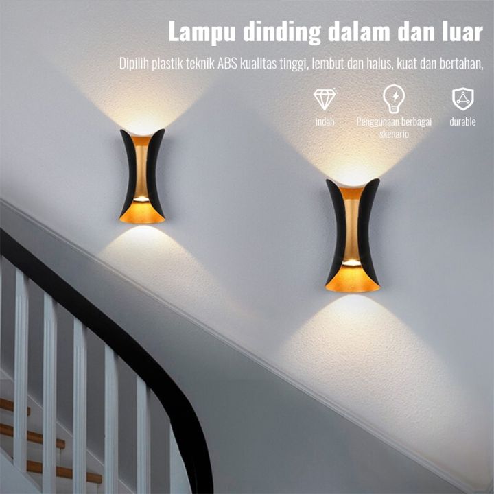 1PC Lampu Dinding LED Lampu Taman Taman Tahan Air Kepala Ganda Lampu ...