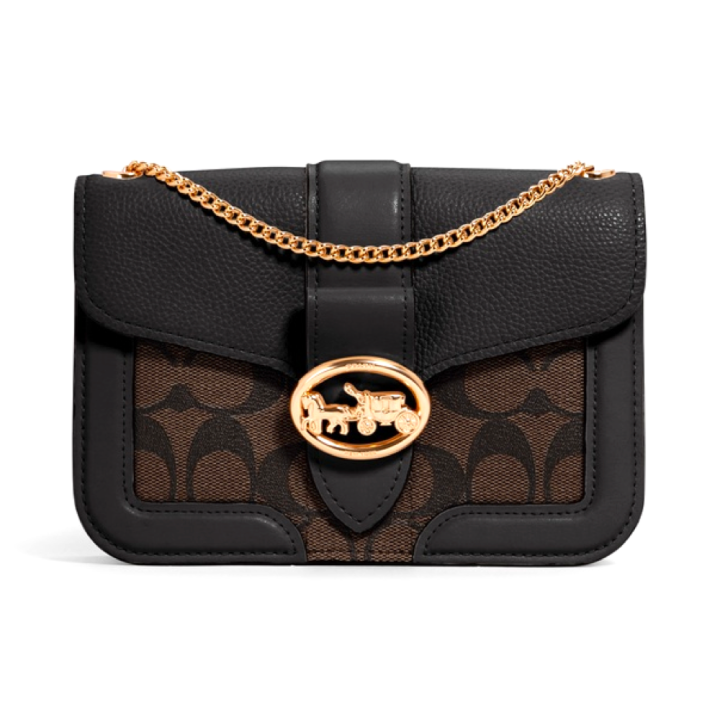 กระเป๋าสะพาย Coach แท้ รุ่นใหม่ หนังแท้ และ Coated canvas ลาย Signature ...