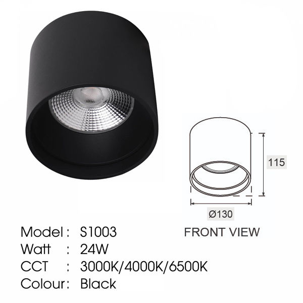 S1003 Yetplus Surface Mounted Downlight / Surface Eyeball 24W COB LED ...