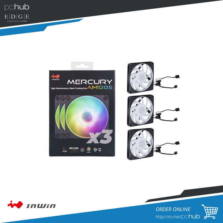Inwin Mercury AM120S aRGB, 120mm, 3 pack, black, aux fan | Lazada PH
