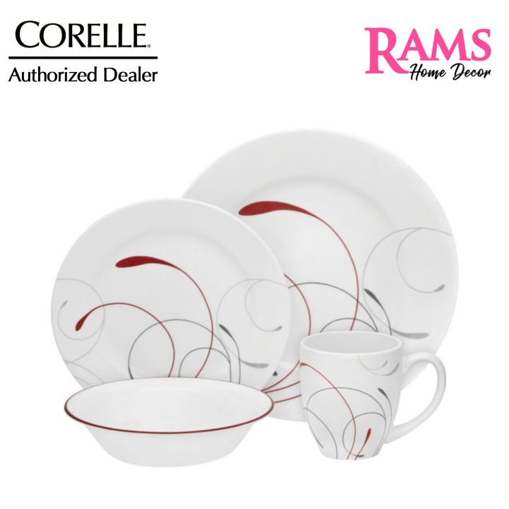 Corelle 16 Pcs Vitrelle Tempered Glass Livingware Dinner Set ...