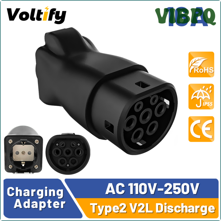 VIBPQ V2L Discharger For Type2 Car Discharge EV Cable Adapter Support ...