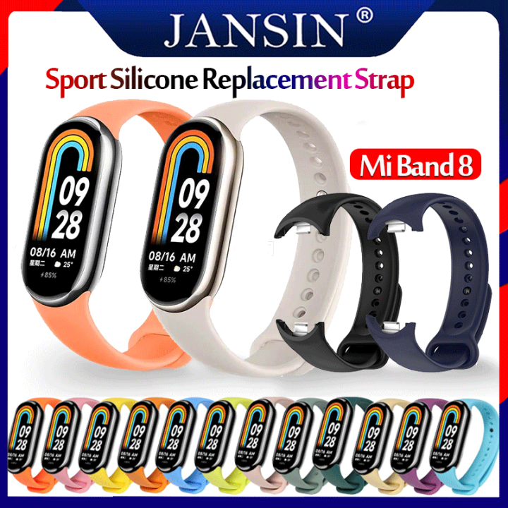 สร้อยข้อมือซิลิโคนสำหรับวง Xiaomi mi band 8 สร้อยข้อมือสีเปลี่ยนสายรัด Mi สายรัดข้อมือสายรัดที่ ...