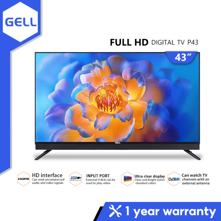 GELL 43 INCH Digital LED TV (DVBT-2) Built in MYTV Television/G43-SB ...