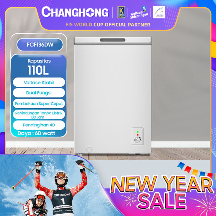 Changhong chest Freezer FCF136DW Kapasitas 110 Liter Fast Freezing Big ...