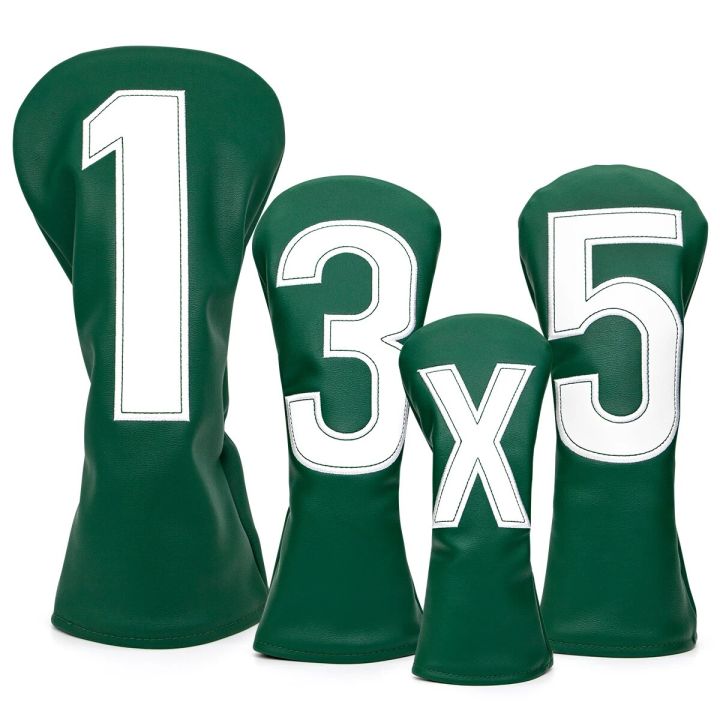 Golf Club Headcovers Big Number Premium Leather Head Covers for Driver ...
