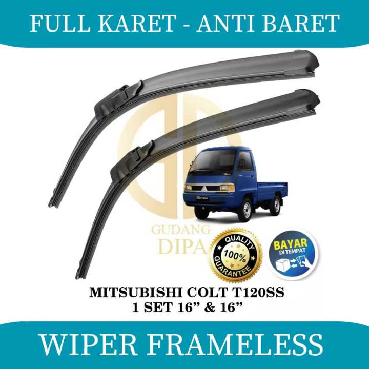 Wiper Mobil Mitsubishi Colt T120SS/Pick Up Wiper Frameless Full Karet ...