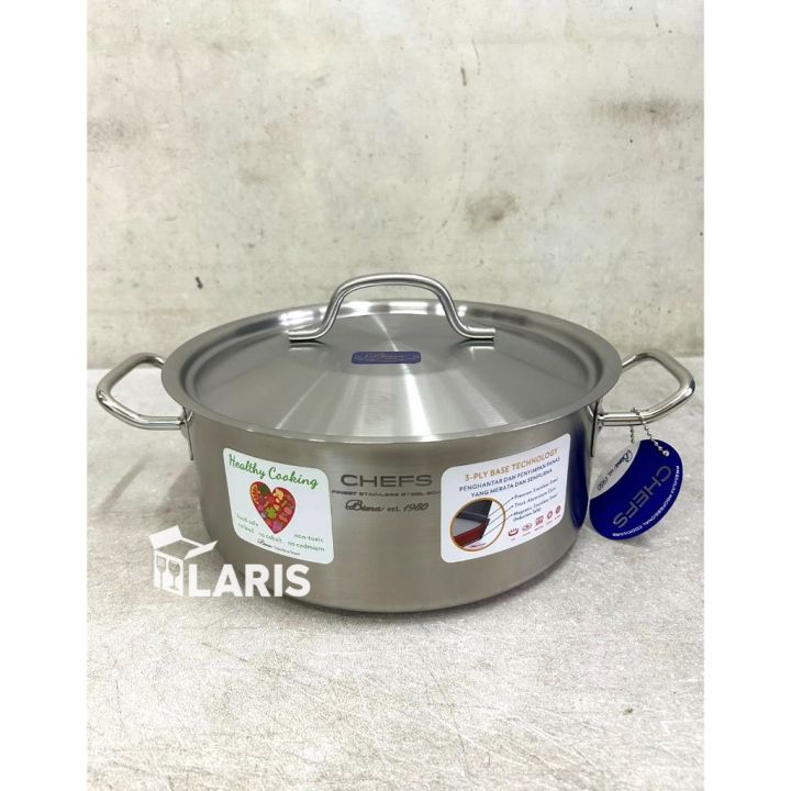 Bima Chefs Casserole 24cm atau 4,5 Liter Panci Bima Stainless Tebal ...