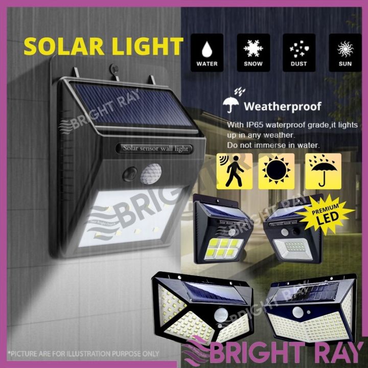 20/18/36/100/212 LED COB 4 Sided 3 Modes Solar light Motion Sensor PIR ...