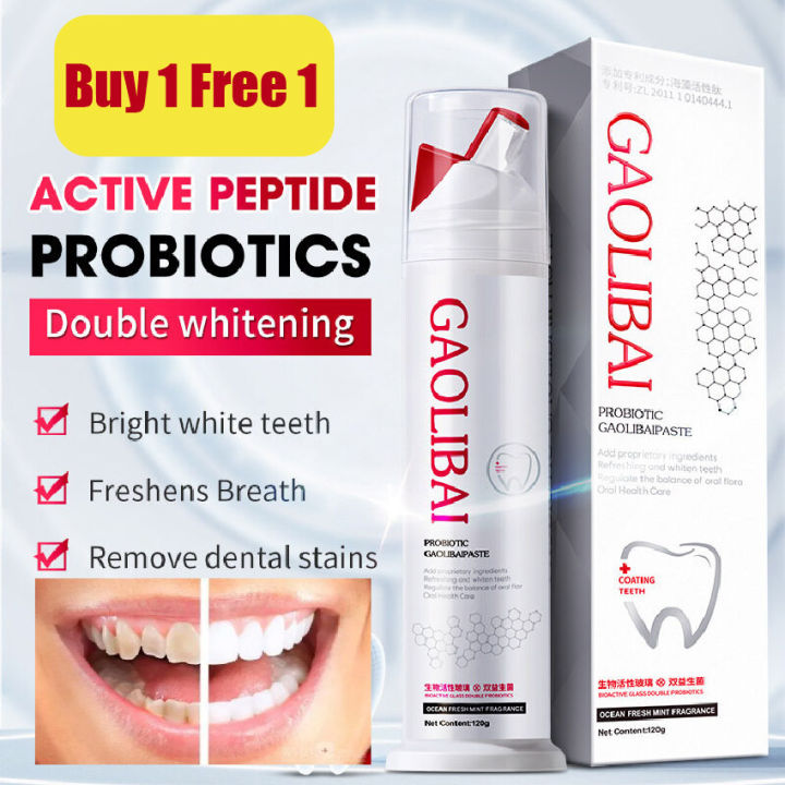 Gaolibai Double whitening toothpaste with seaweed active peptide ...