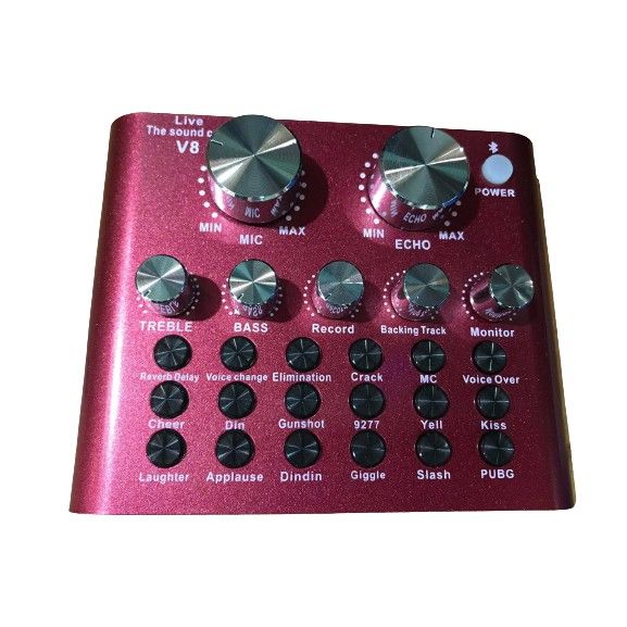 V8 Mix Live Sound Card Bluetooth Audio Mixer Voice Changer for Live ...