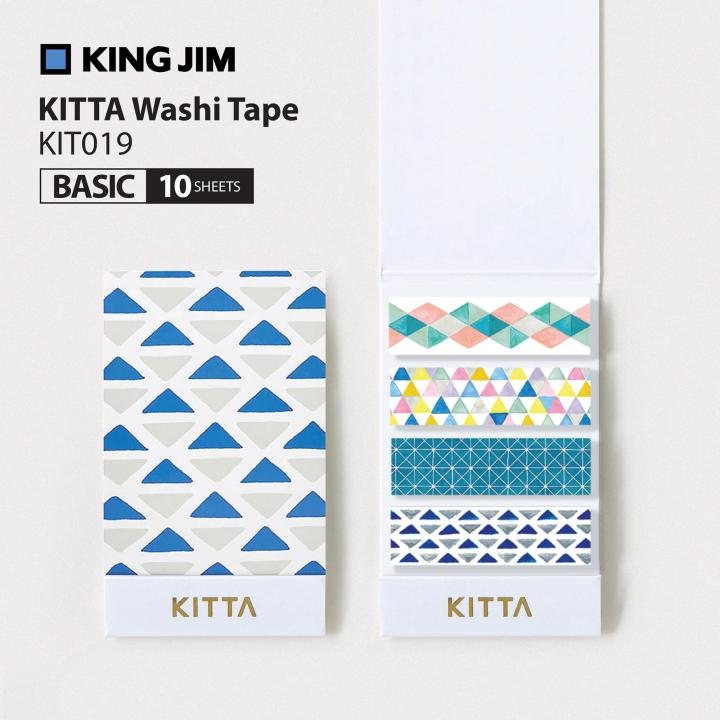 King Jim KIT019 Kitta Masking Tape / Washi Tape - BASIC (15X50MM) - 10SHEETS X 4 DESIGN | Lazada