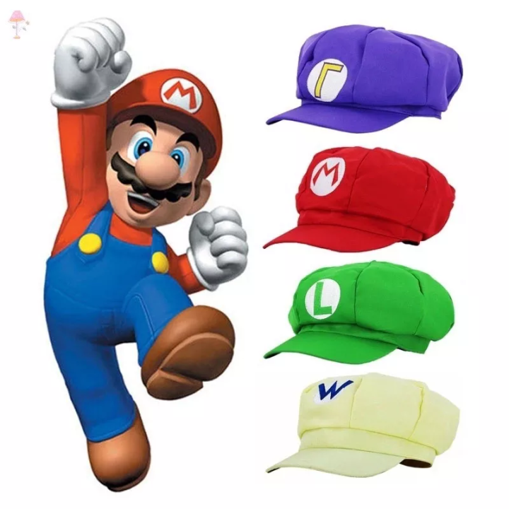 Super Mario Bros Hat Mario Luigi Cap Cosplay Sport Wear Red Green Mario ...