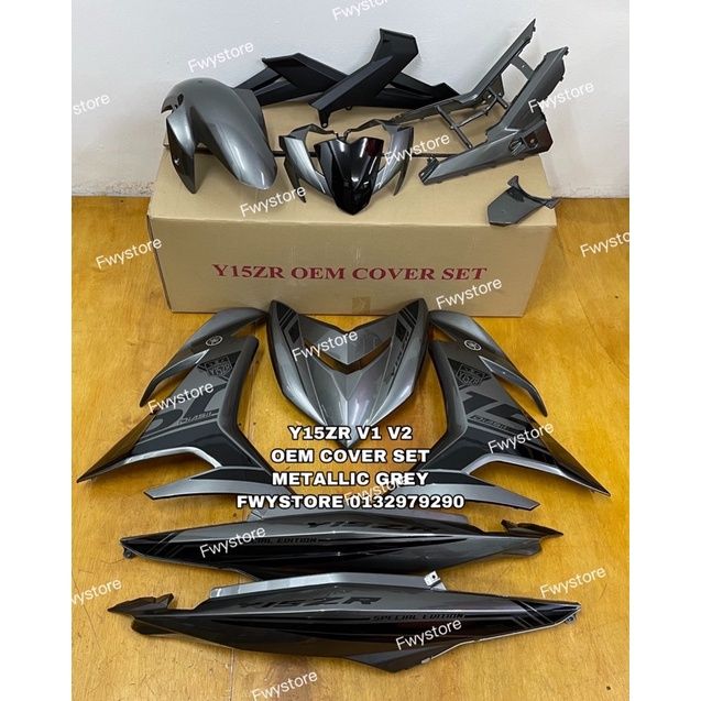 Y15ZR V1 V2 OEM COVER SET METALLIC GREY SPECIAL EDITION 2022 | Lazada