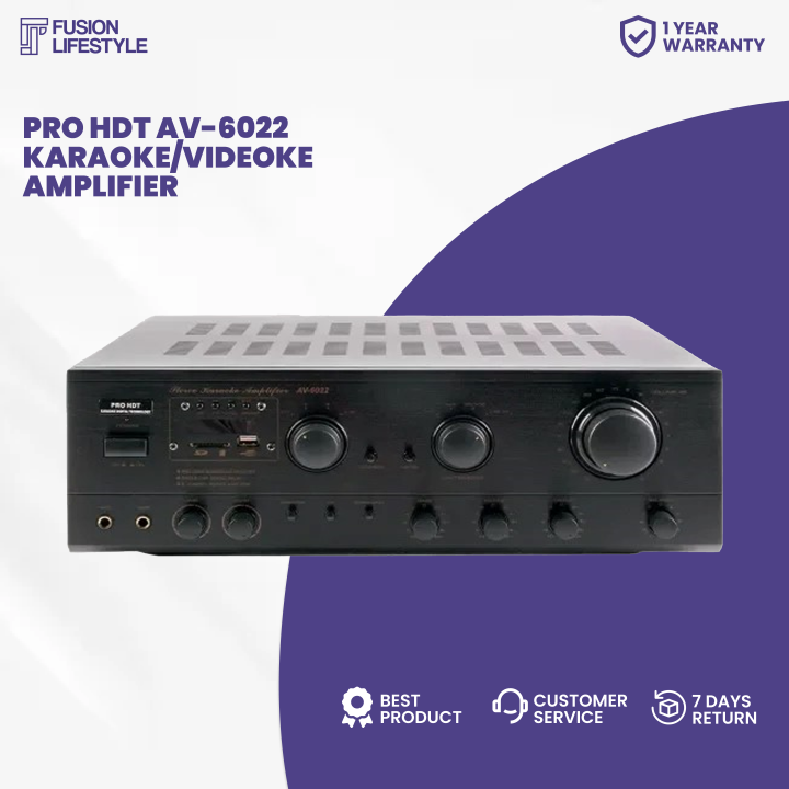 PRO-HDT (AV-6022) Professional Bluetooth Amplifier w/ Free Microphone - (Recommended for Karaoke ...