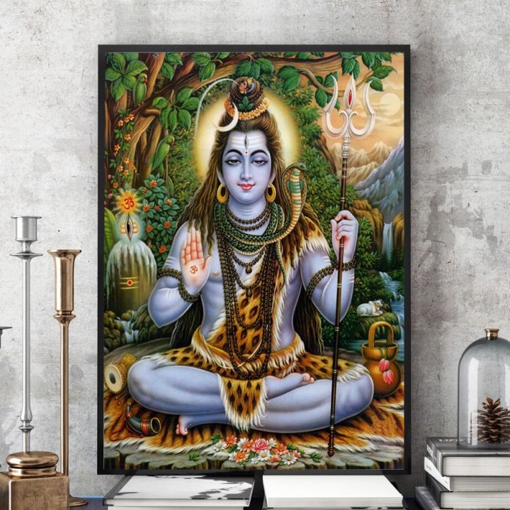 5d Diy Diamond Embroidery Hindu God Shiva Lord Icon Diamond Painting ...
