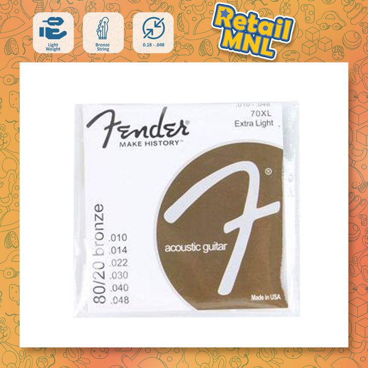 Retailmnl 70XL 80/20 Bronze Extra Light Acoustic Guitar Strings 10-48 ...