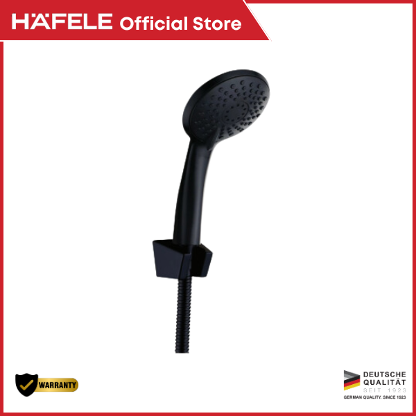 HAFELE Shower Head with fix holder and hose, 1.5meter Black Matt ...