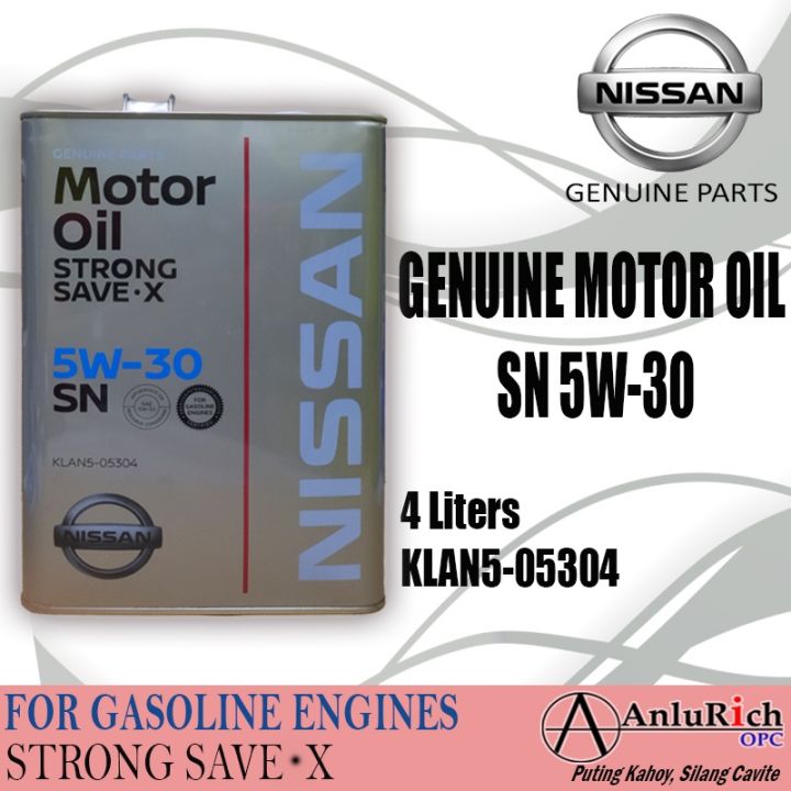 GENUINE NISSAN FULLY SYNTHETIC MOTOR OIL SN 5W-30 FOR GASOLINE ENGINES 4 LITERS | Lazada PH