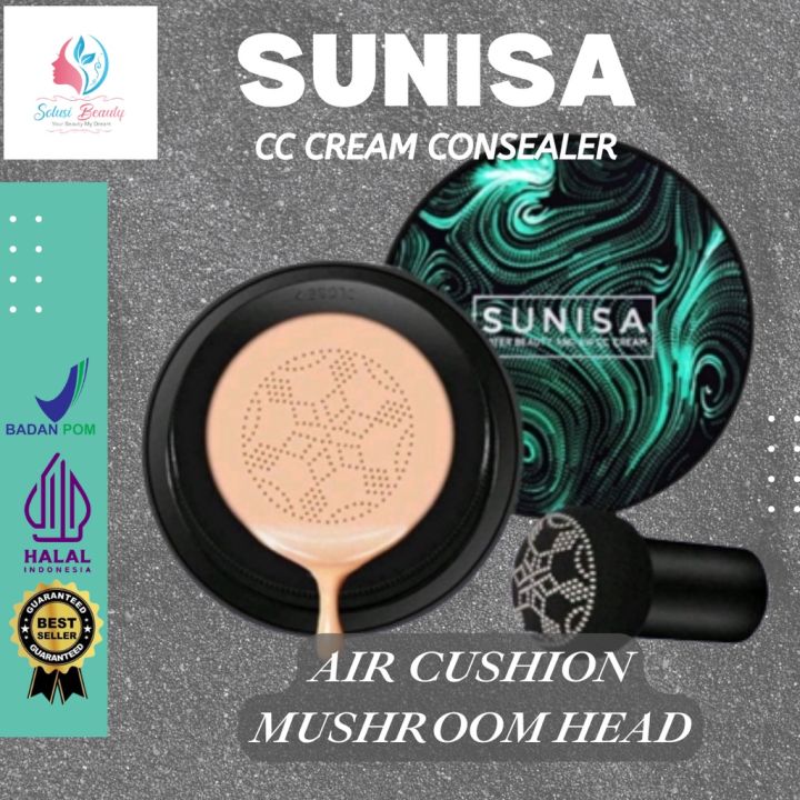 SUNISA CUSHION CC CREAM 20 GRAM MUSHROOM HEAD AIR WATERPROOF 100% BPOM ...