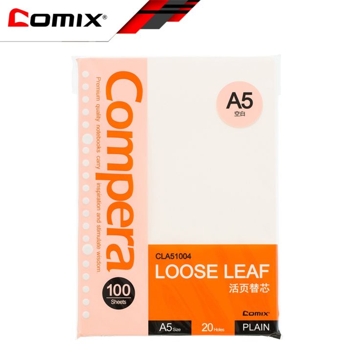 Compera Loose Leaf 20 Holes, Notebook Filler Refill, A5 size, 70gsm ...