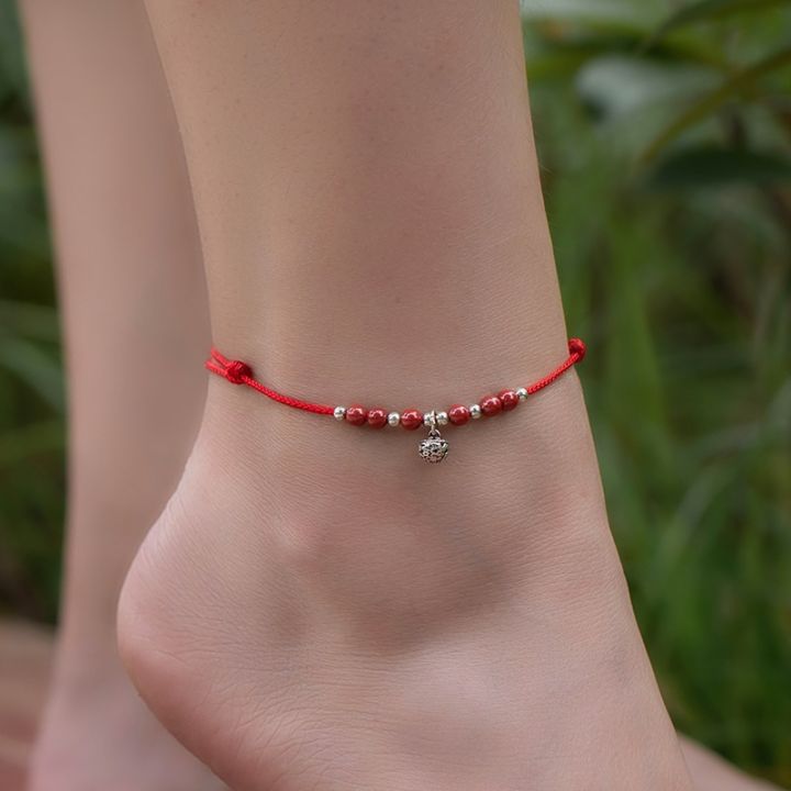 Red/Black String Bell Bead Anklet For Female | Lazada PH