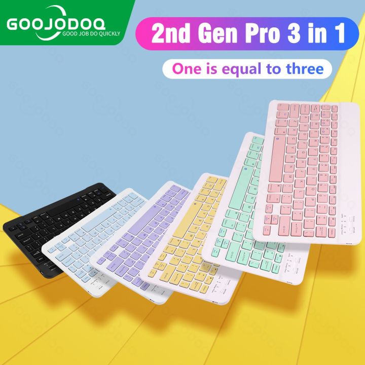 Goojodoq 2nd Gen Pro 10 Inch 3 In 1 Wireless Bluetooth Keyboard Mouse