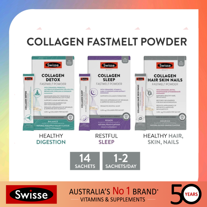 [Buy 1 Free 1] SWISSE Beauty Collagen Fastmelt Powder (3g x 14 sachets ...