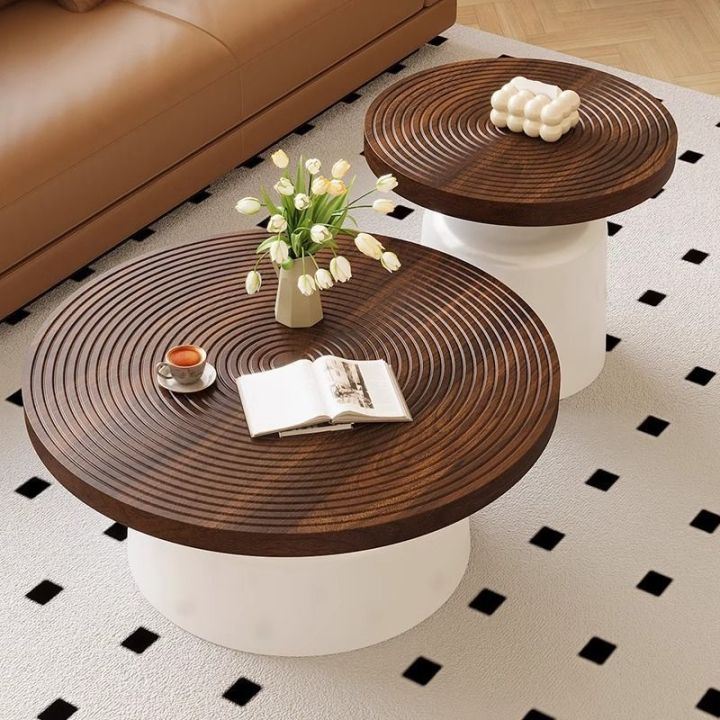 Round coffee table living room 2025 new home light luxury high-end ...