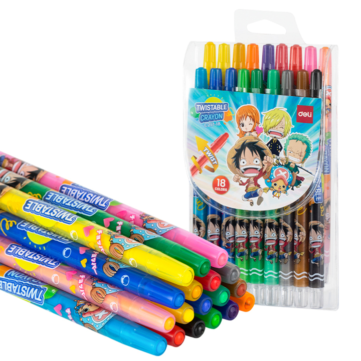 Deli One Piece Twistable Crayon 18 Colors C217-18 | Lazada PH