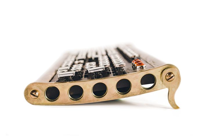 Datamancer Sojourner steampunk retro old brass mechanical keyboard ...